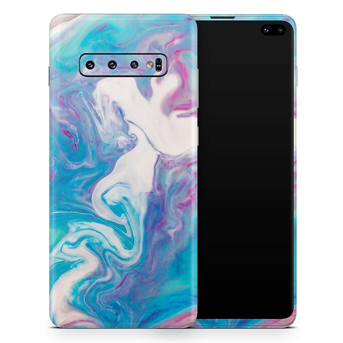 DesignSkinz Marbleized Blue Paradise V45 Protective Vinyl Decal Wrap Skin Cover Compatible with The Samsung Galaxy S20 (Screen Trim & Back Glass Skin)