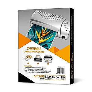 Everest Thermal Laminating Pouches - 8.9 x 11.4 Inches - 5 MIL Thick - 110 Pouches - Letter Size