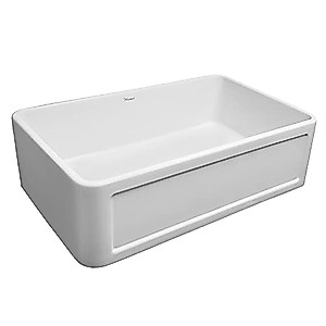 Whitehaus Collection WHPLCON3319-WHITE Reversible Series Kitchen Sink, 33 inch, White