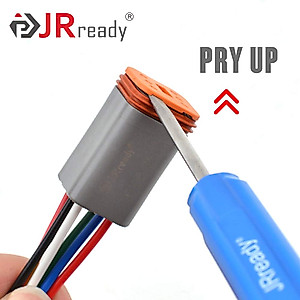 JRready DT series Solid contacts Pin removal tool DRK-RT1, Deutsch Connector Removal Tool, 90 Degree Hook+ Standard Flat Head Screw Driver, suitable for DT, DTM, DTV, DRB, DRCP and STRIKE connectors