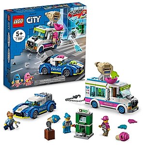 LEGO City Ice Cream Truck Police Chase Van 60314 Toy for Kids, Girls and Boys Age 5 Plus Years Old with Splat Launcher & City Police Car