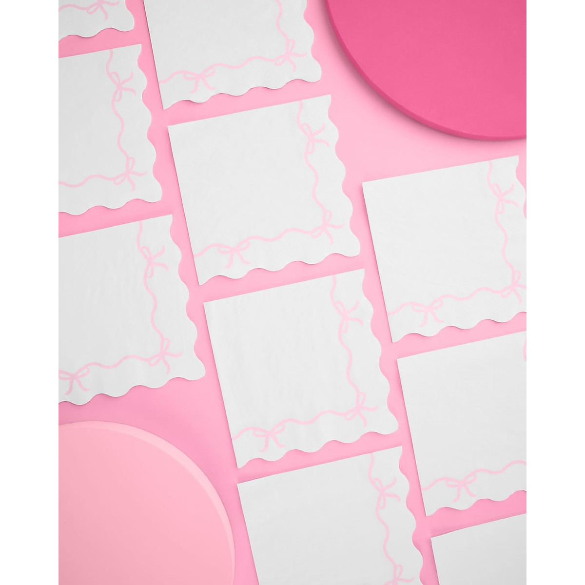 xo, Fetti Bow Pink Napkins - 3-ply, 25 pcs | Bachelorette Decorations, Bow Theme Birthday Party, Bridal Engagement Decor, Coquette Cute Supplies, Girl Baby Shower Tableware, Tea Bday Ribbon Decor