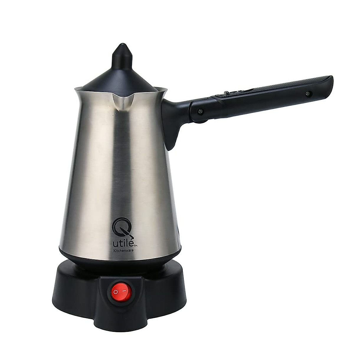 Utilé 20 oz Stainless Steel Electric Turkish Coffee Maker | 1-4 Cups 120V Electric Kettle | Cool-Touch Long Moveable Handle | Low Watt Turkish Coffee Pot | Brew Coffee in 3-5 Minutes