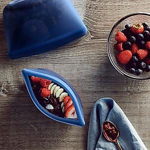 Stasher Premium Silicone Reusable Food Storage Bag, Clear | Microwave, Sous Vide, Dishwasher, Oven and Freezer Safe | BPA Free, Leak-free, Eco-friendly, 2-Cup Bowl