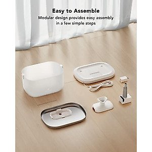 PETLIBRO Cat Water Fountain Stainless Steel with Wireless Pump, 2.5L/84oz Dockstream Automatic Pet Water Fountain for Cats Inside, Easy to Clean, BPA-Free Dog Water Dispenser with Two Flow Modes,White