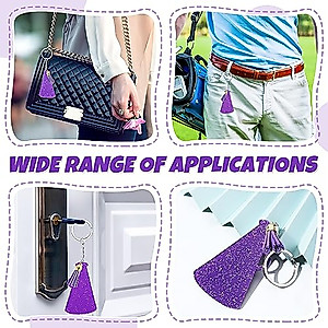 Cunno 40 Pcs Acrylic Cheer Megaphone Keychains with Tassel Cheerleading Team Gift Grad(Glittery Purple, Purple)