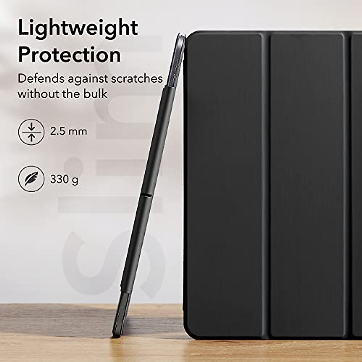 ESR for iPad Pro 12.9 Case (2022/2021/2020, 6th/5th/4th Generation), iPad Air 13 Inch Case 2024 M2, Convenient Magnetic Attachment, 2-Way Stand, Rebound Magnetic Case, Black