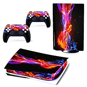 Xuour Ps5 Skin Sticker Vinyl Decal Cover for Playstation 5 Console Controllers (CD-ROM, Colorful)