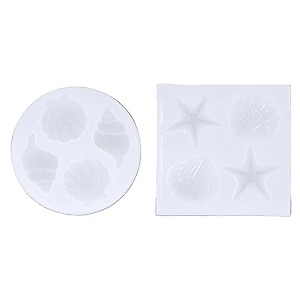 Versatile Silicone Seashell Molds - Mirror Flash & Nonstick DIY Mobile &écor Crafts Kit - Easy Release Seashell Conch Silicone for Art Projects - (5-Pack)-size1