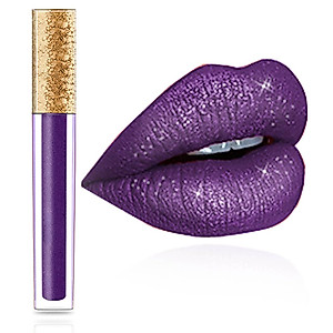 Edanta Kilshye Matte Lipstick Long Lasting Waterproof Liquid Lipsticks Glitter Cream Lip Gloss High Pigment Lipstick Non Stick Cup Lip Makeup for Women and Girls Pack of 1 (Purple 11)
