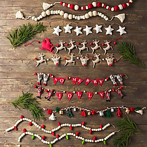 Mud Pie, White, Pom Tassel Garland, 60"