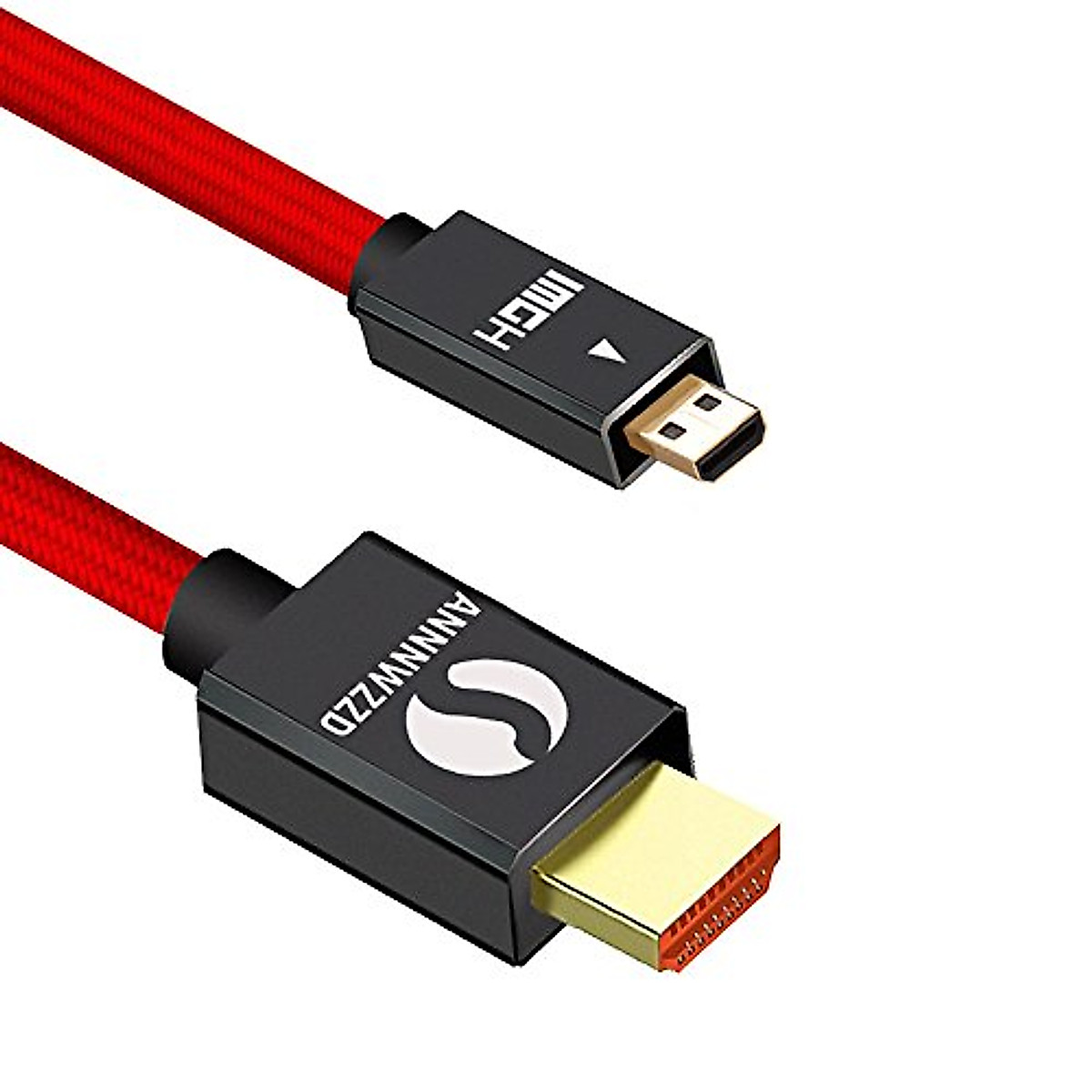 ANNNWZZD Micro HDMI to HDMI Cable 4k 60Hz for GoPro Hero 7 Black Hero 5 4 6, Raspberry Pi 4, Sony A6000 A6300 Camera, Nikon B500, Lenovo Yoga 3 Pro, Yoga 710 (10ft/10FT)