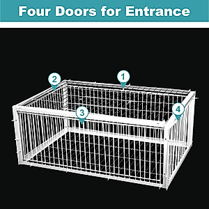 KUJIBGY Pigeon Trap with Escape-Proof Design Small Birds Live Hunting Trap Iron Cage with One-Way Entry Outdoor Patio Garden Farm Warehouse Humane Trap for Pigeon Sparrow Mouse Rabbit Chicken