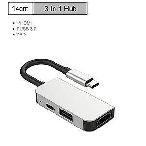 XUNMAIFHB Portable Docking Station,Type-c hub to hdmi Multi-Function Expansion Dock usb3.0 HD Converter USB-c hub with PD HDTV UHD Fast Transmission