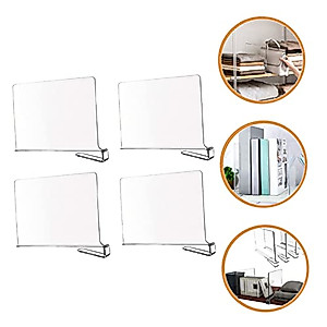 Levemolo 4pcs Clothes Board Storage Bin Drawers Clear Bookshelf Drawers for Clothes Wardrobe Dividers Clear Organizer Drawers Purse Shelves Closet Shelf Separator Shelf Divider
