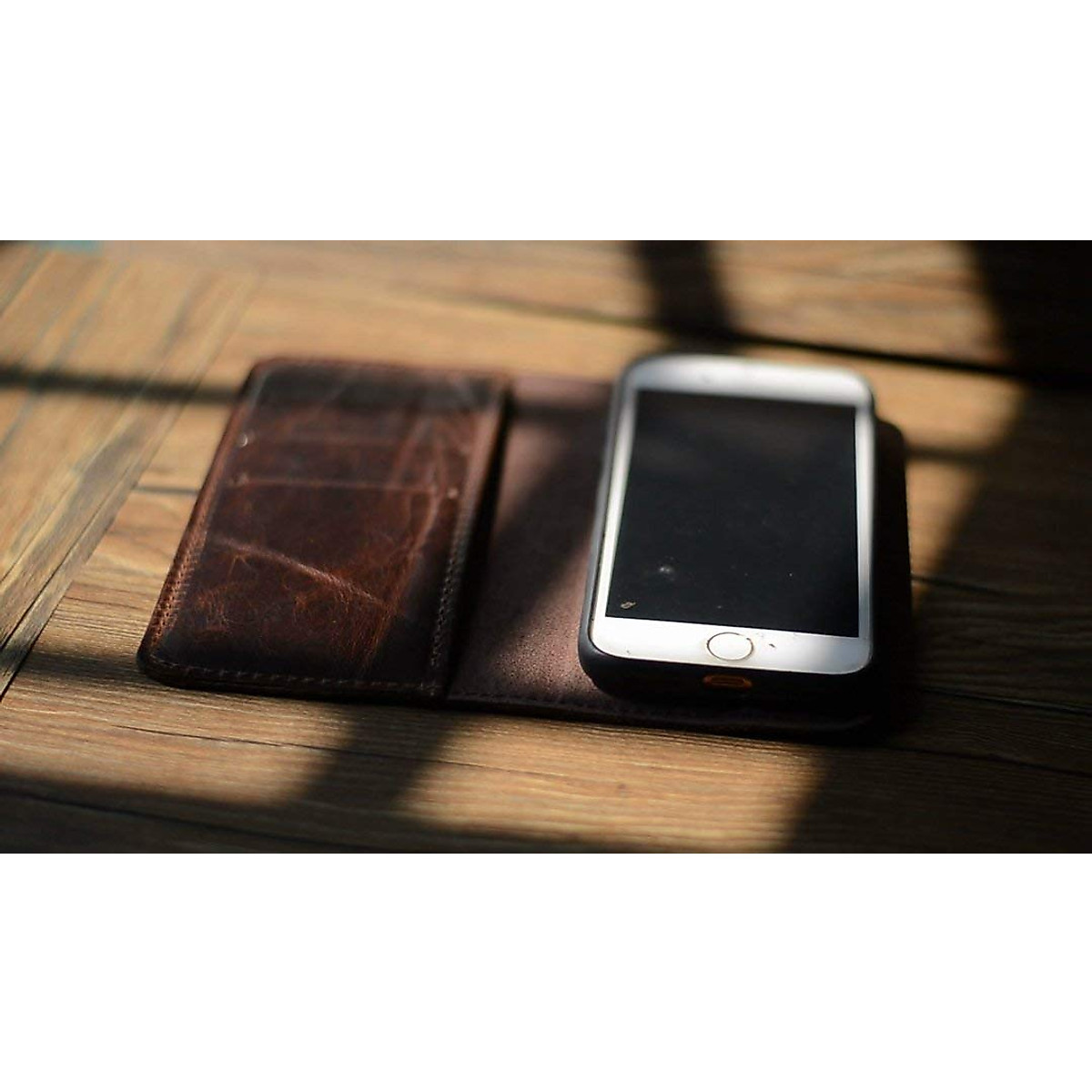 Rfid Distressed Handmade Genuine Leather Case For Iphone 14 Pro Max 11 12 13 Leather Wallet Detached Style With Magnetic Phone Case Coffee