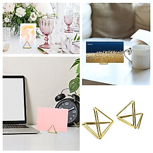 MUMIAO 40 Pack Place Card Holders - Table Number Holder Stands Wedding Seating Labels Placecard Clips | Name Setting Place Card Holders | Photo Picture Cards Display Stand for Party (Gold)