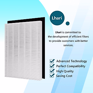 Lhari D360 True HEPA Replacement Filter D3 Compatible with Winix D360 Air Purifier, Item Number 1712-0101-02, 2 H13 True HEPA Filters with 8 Carbon Pre-filters