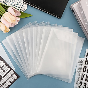 Briartw 80 Pack Storage Envelopes,Clear 7x9.4" Resealable Plastic Envelopes Pockets for Cutting Dies Stencil Crafts Organizer Holder,Storage Bag for Clear Stamp,Die Cuts,Scrapbook Paper,Photos