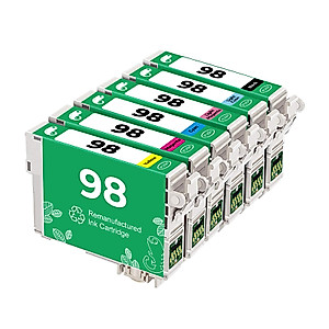 COLORETTO Remanufactured Ink Cartridge Replacement for Epson 98 T098 Used for Epson Artisan 730 810 835 710 Printer 6 Packs (1 Black 1 Cyan 1 Magenta 1 Yellow1 Light Cyan,1 Light Magenta) Combo Pack