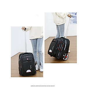 Rolling Backpack,Large Rolling Laptop Bag with Wheels for Women Adults,22inch Waterproof large Travel Laptop Backpacks,Carry On Luggage,Roller Wheeled Backpack Trolley Pack Office City (22inch, Black)