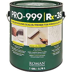 Roman PRO-999 Rx-35 Wallpaper Primer and Sealer - Bonding Primer for Wallcoverings and Home Improvement, Clear, Water-based - 1 Gallon (400 Sq. Ft.)