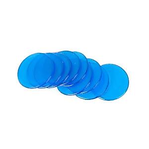STOBOK 20pcs Bingo Chips Plastic Bingo Markers Set Transparent Counters Counting Chips Bingo Supplies (Sky-Blue)