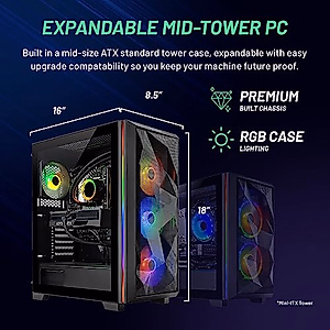 Skytech Chronos Gaming PC Desktop – AMD Ryzen 7 5700X 3.4 GHz, NVIDIA RTX 4070 Ti, 1TB NVME SSD, 16GB DDR4 RAM 3200, 750W Gold PSU, 240mm AIO, 11AC Wi-Fi, Windows 11 Home 64-bit
