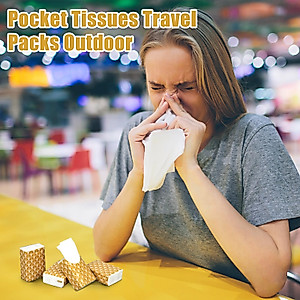 Therwen 100 Pack Pocket Tissues Travel Packs Bulk 1000 Sheet Mini Tissues Bulk 3 Ply Small Travel Size Paper Individual Pocket Size