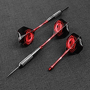 CyeeLife 22g Steel tip Darts with 4 Colors Aluminum shafts+Sharpener+Tool+16 Flights+16 Protectors,for 4 Beginners House Darts