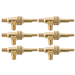 OCS Parts 719221 Range Top Burner Valves with Split Stems | 6-Pack | Compatible Replacement for Vulcan Hart 00-719221 | Garland 1087696 | Dynamic Cooking Systems 13034