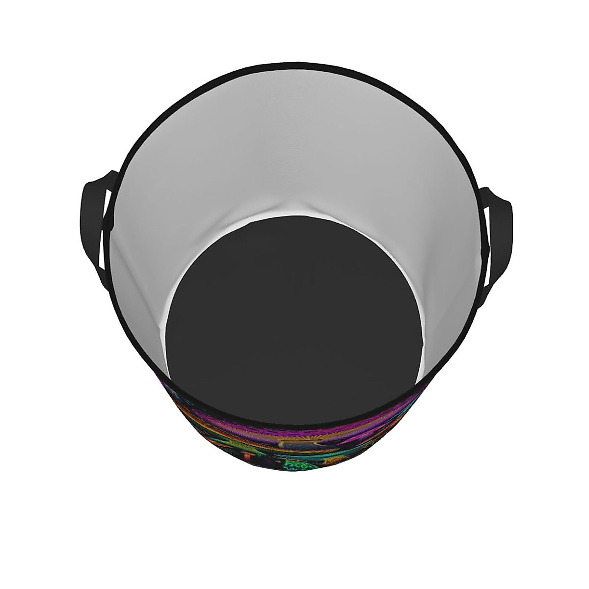 Foruidea Trippy Neon Shroom Mushroom Laundry Basket,Laundry Hamper,Collapsible Storage Bin, Oxford Fabric Clothes Baskets,Nursery Hamper For Home,Office,Dorm,Gift Basket