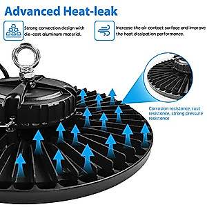 KIWIVIC 2Pack 200W LED High Bay Light - 28,000lm(140LM/W), 5000K Daylight[600W MH/HPS Equiv.] with US Plug 5ft Cable LED Shop Lights