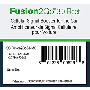 SureCall Fusion2Go 3.0 Fleet Vehicle Cell Signal Booster for Car, Truck, SUV, 5G/4G LTE, Permanent NMO Antenna, Multi-User All Carrier Boosts Verizon AT&T Sprint T-Mobile, FCC Approved, USA Company