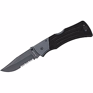 Ka-Bar Mule Folder Knife with Serrated Edge Blade Black, Small