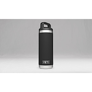 YETI Rambler 18 oz Bottle, Vacuum Insulated, Stainless Steel with TripleHaul Cap, Black