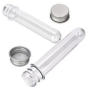 6PCS Plastic Test Tubes with Screw Caps 45ml Clear Tubes for Scientific Experiments, Party Decoration, Sample, Candy, Bath Salt, Storage