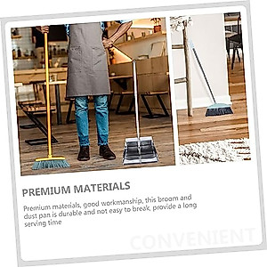 ORFOFE 1 Set Garbage Shovel Indoor Broom Dustpan Home Cleaning Broom Stand up Dustpans Office Broom Dustpan Angle Brooms Lobby Dustpan Scoop Shovel Standing Dustpan Stainless Steel