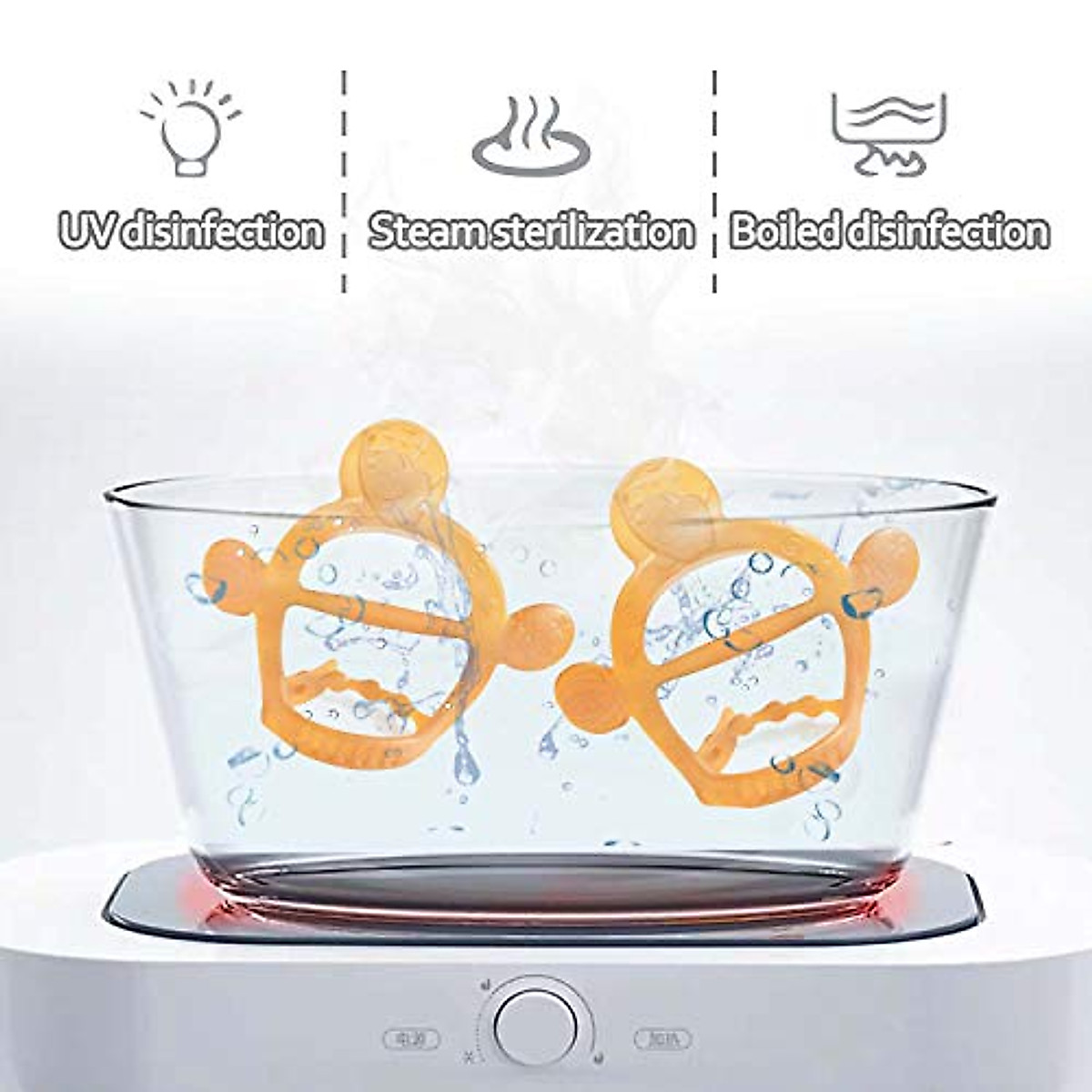 【Never Drop from Hand】 HEORSHE Baby Teething Toys for Babies 0-6 6-12 Months Teethers for Infants Toddlers Silicone Molars Adjustable Wristband Chew Toys for Babies 3 4 5 6 7 8 9 10 11 12 Months