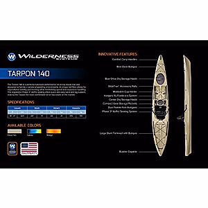 Wilderness Systems Tarpon 140 Sit on Top Fishing Kayak Premium Angler Kayak 14'