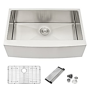 Dcolora 36 Inch Farmhosue Sinks Stainless Steel Single Bowl Farm Style Sink Farmer Country Apron Front Barn Sink, 36"x21"x10" DC-A7750
