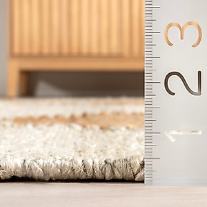 nuLOOM Pandora Diamond Jute Area Rug - 3x5 Jute Accent Rug Global Inspired Ivory Rugs for Dining Room Rug Neutral Rug Living Room Rug Entryway Kitchen