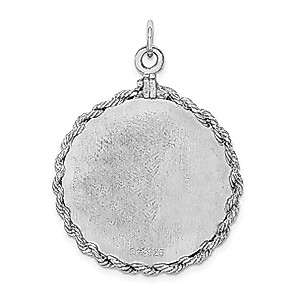 IceCarats 925 Sterling Silver 25th Anniversary Disc Necklace Charm Pendant Only