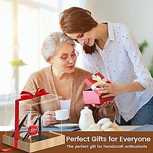 FALESOUL 2Pcs Handmade Wrist Yarn Holder, Sturdy String Dispenser Holder, Efficient Crafting Acrylic Yarn Holder, Portable Wrist Yarn Ball Holder Wood Yarn Holder Stand for Knitting Supplies