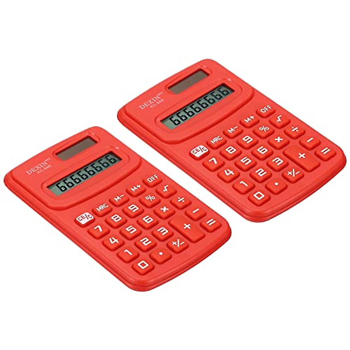 PATIKIL Pocket Size Mini Calculator, 2 Pack 8 Digit LCD Display Battery Power Handheld Calculator Small 4 Function Calculator for Office, Red