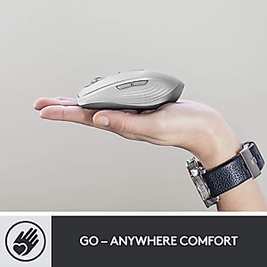 Logitech MX Anywhere 3 Compact Performance Mouse, Wireless, Comfort, Fast Scrolling, Any Surface, Portable, 4000DPI, Customizable Buttons, USB-C, Bluetooth - Graphite (Renewed)