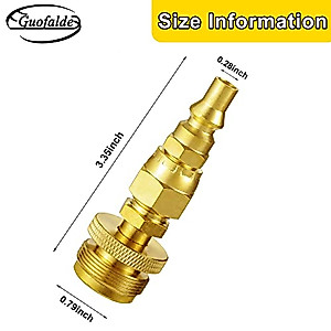 GUOFALDE 1Lb Propane Disposal Adapter Fitting with 1/4" Quick Connect Disconnect Plug，with 1/4’’ Male 1" x 20 Male Throwaway Cylinder Thread, for Convert Portable BBQ Grill, Bubby Heater