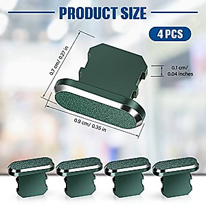 Weewooday 4 Pieces Anti Dust Plugs Compatible with iPhone 11, 12, 13, 14, Pro, Max/x/xs/xr, 7, 8 Plus, iPad Mini/Air, Protects Charging Dust Cover(Midnight Green)