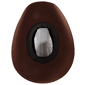 Queue Essentials Western Style Pinch Front Straw Canvas Cowboy Cowgirl Straw Hat (Felt Brown, LXL)