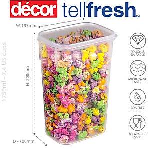 Decor Tellfresh food storage containers & measuring scoop, this stackable four storage container features a graduation scale, stackable plastic food containers